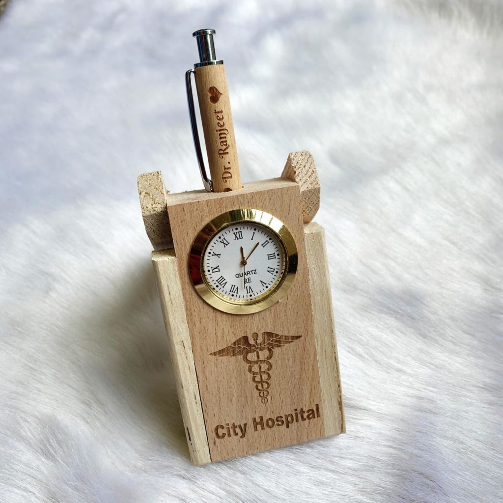 Wooden Pen & Clock Set - HoMafy