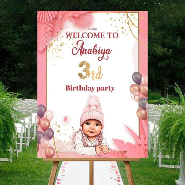 Personalised Birthday Party Welcome Board | Kid's Birthday Sign Board