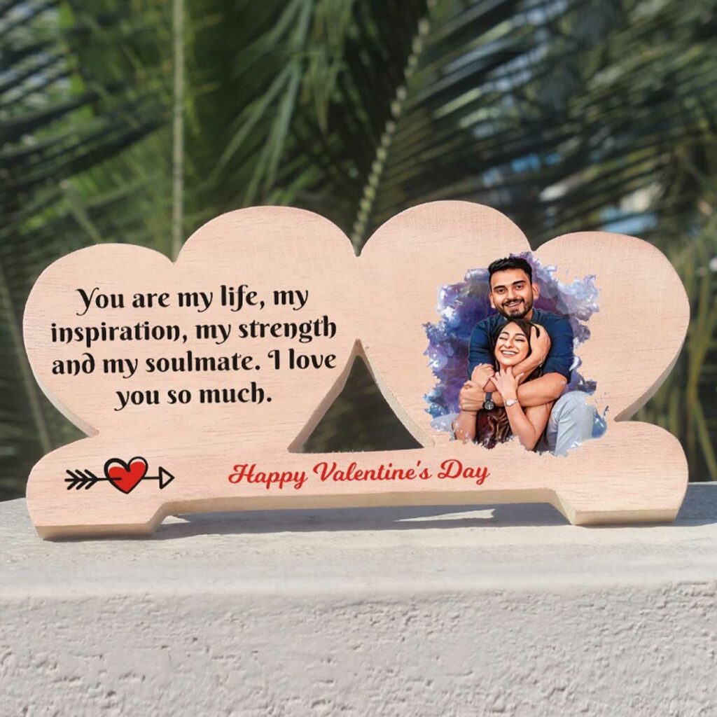 Romantic Double Heart Wooden Frame | Valentine Gifts | Couple Gifts