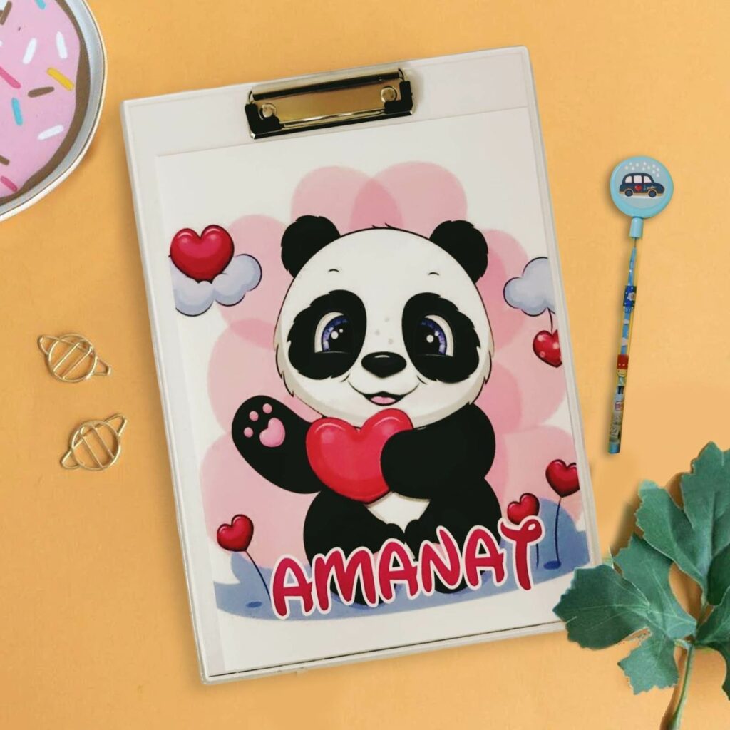 Cute Panda Cardboard With Name | Personalised Exam Cardboards