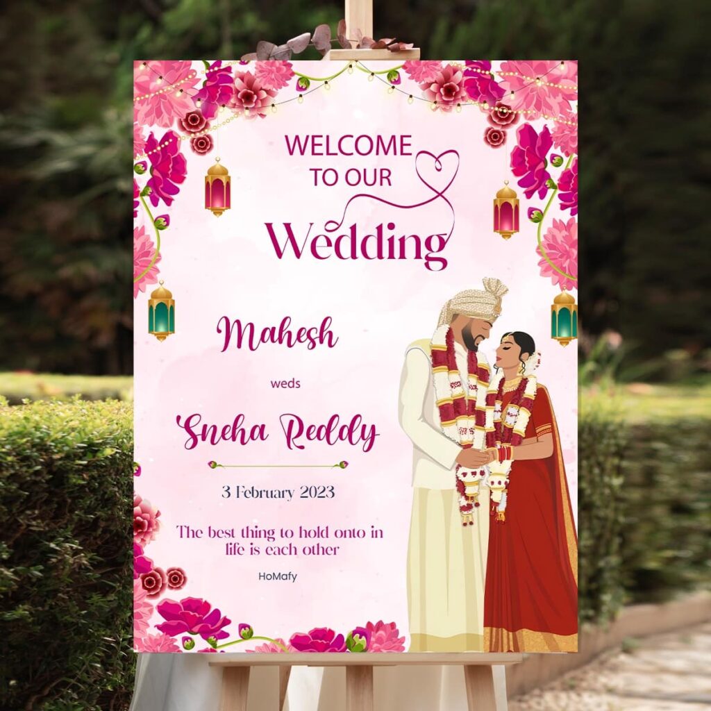 Welcome Board For Haldi Ceremony | Wedding Sign Board - Homafy