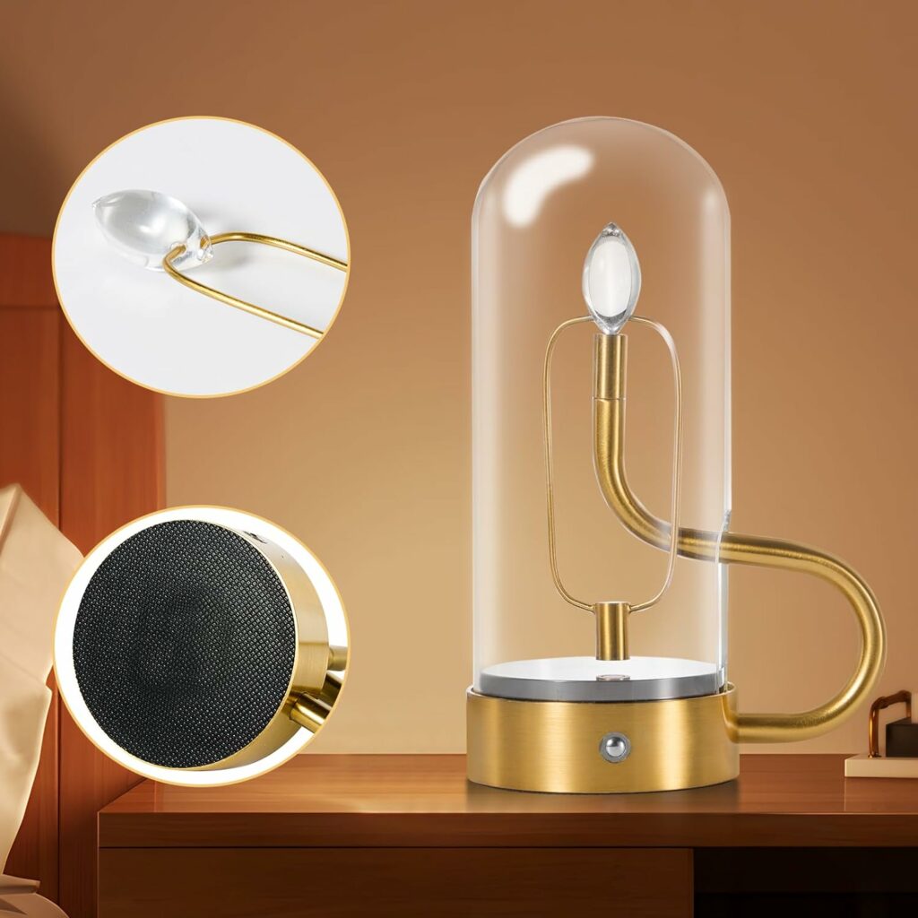 Magnetic Flame Glass Shade Candle Lamp - HoMafy