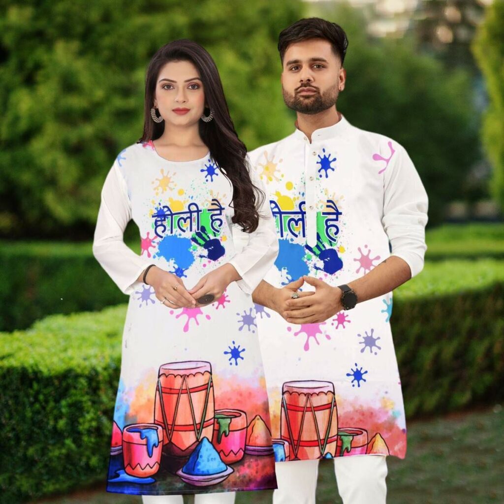 Holi Couple Kurta Kurti Set – HoMafy