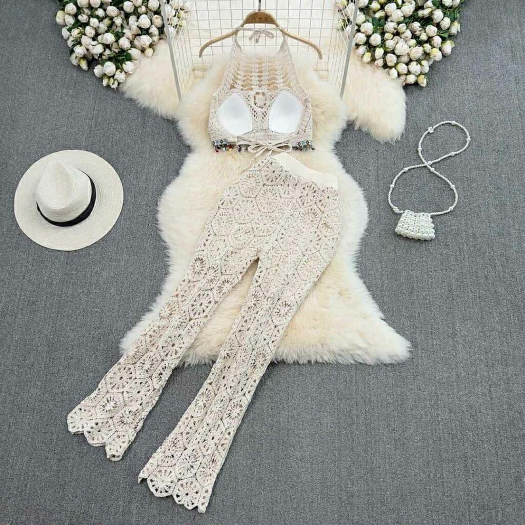 Crochet Top & Pants Beach Set – HoMafy