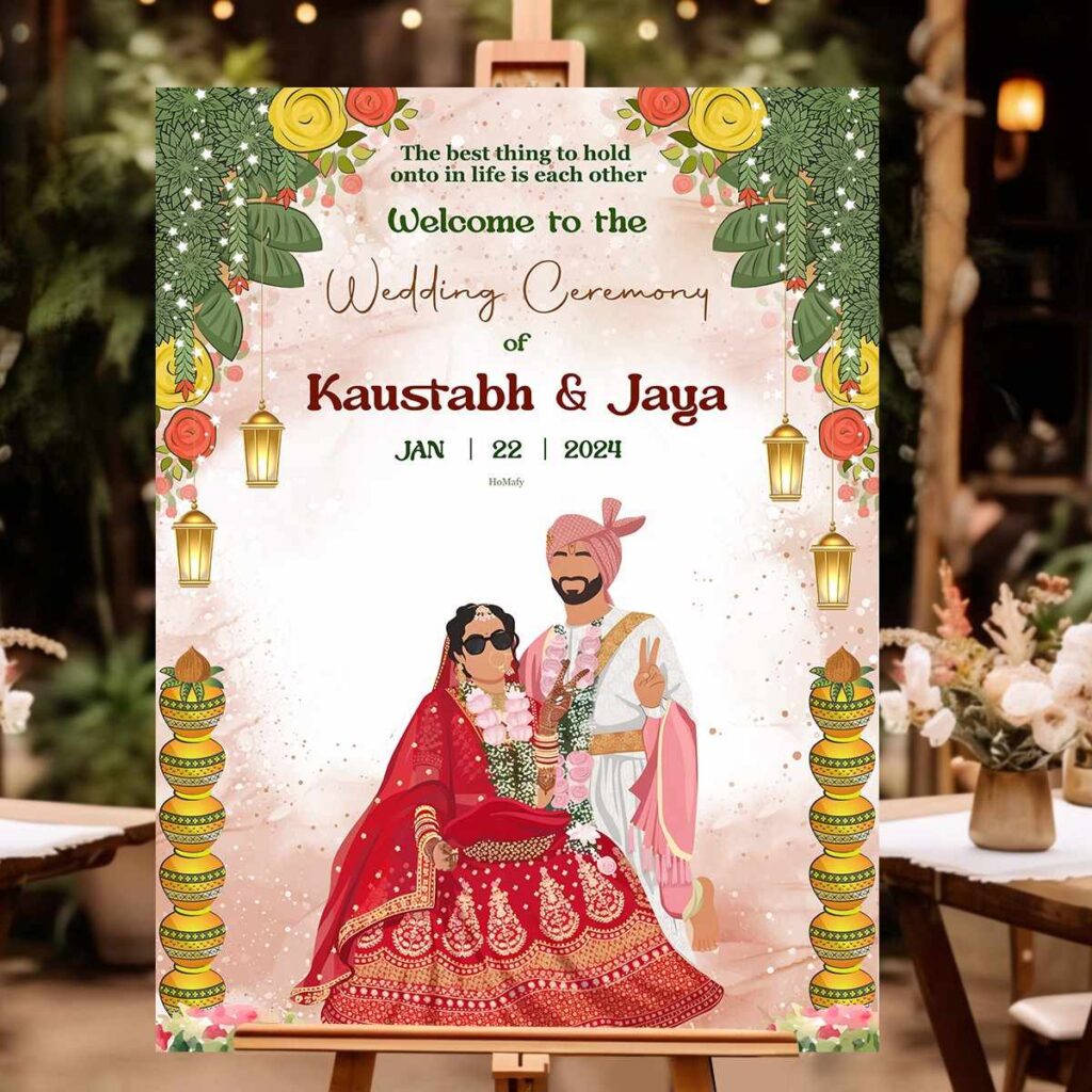 Wedding Welcome Board | Customized Wedding Sign Board - Homafy