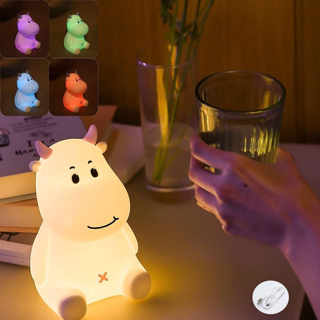 Cute Cow Color Changing Silicone Night Lamp – HoMafy